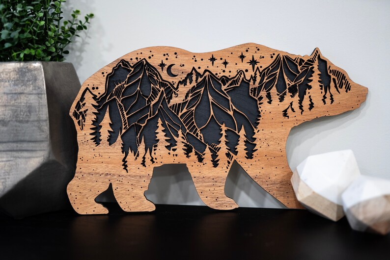 Laser Cut Bear Wall Art - Etsy