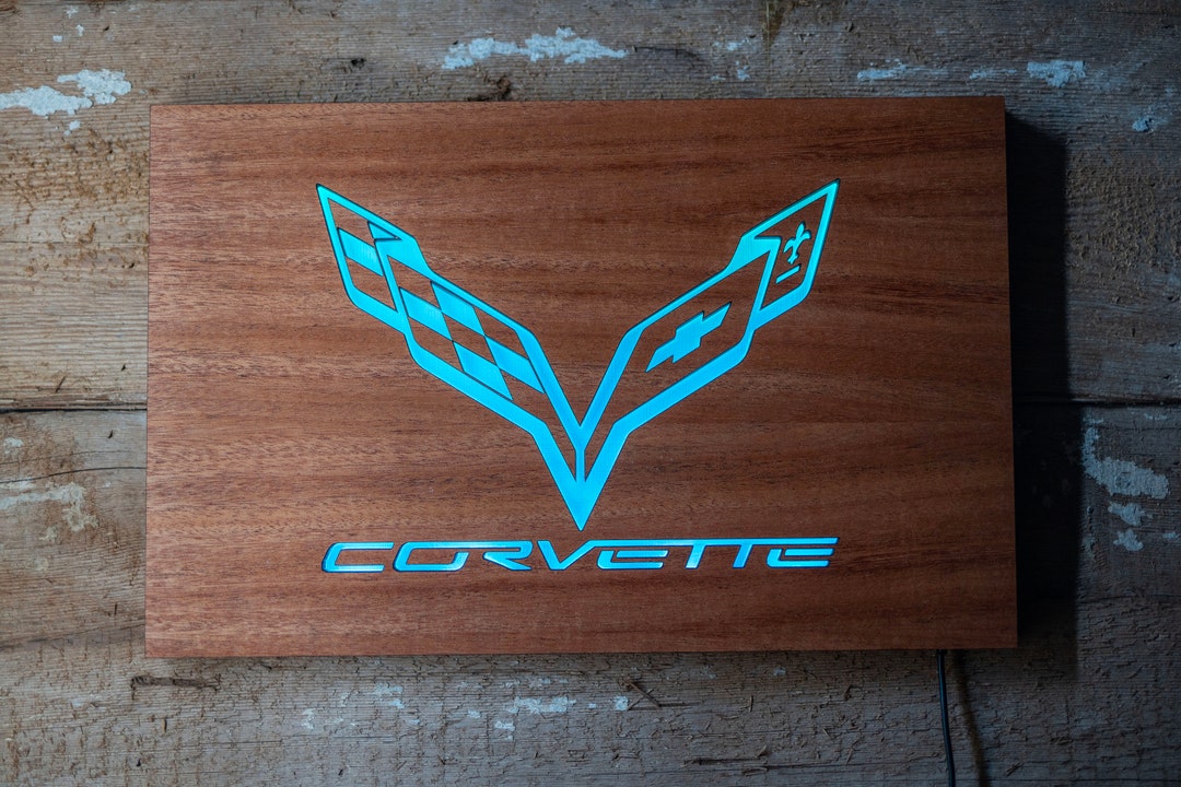 Corvette LED Light up Multi-layered Car Sign Wall Art Decor 3 ...