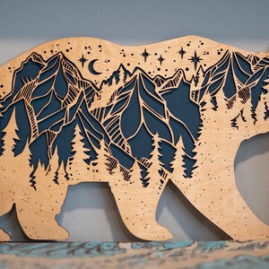 Laser Cut Bear Wall Art - Etsy