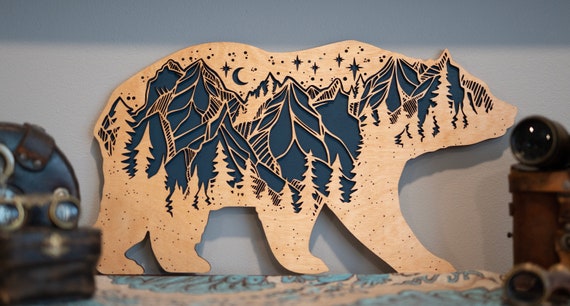 Laser Cut Bear Wall Art - Etsy