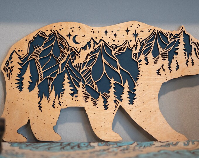 Laser Cut Bear Wall Art - Etsy