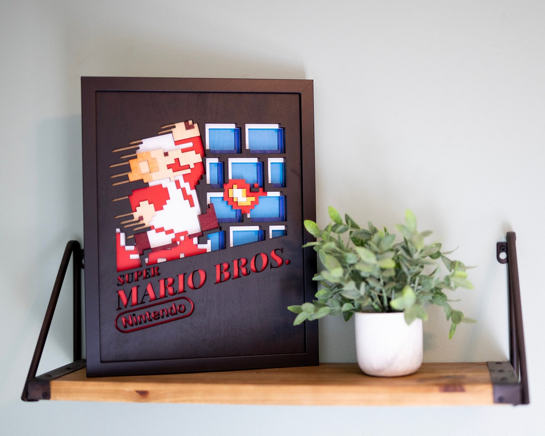 LIMITED EDITION Nintendo Mario Laser Cut Multi Layered Framed Wall Art ...