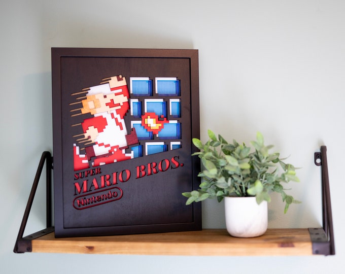 LIMITED EDITION Nintendo Mario Laser Cut Multi Layered Framed Wall Art ...