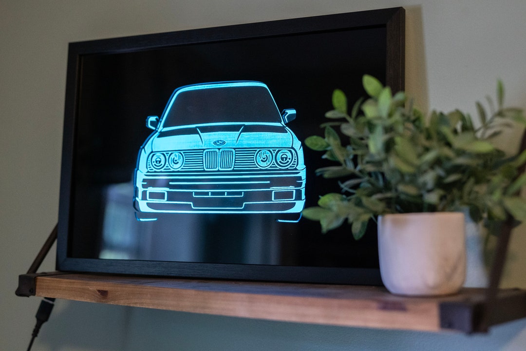 BMW E30 LED Light up Multi-layered Car Sign Wall Art Decor 3 ...