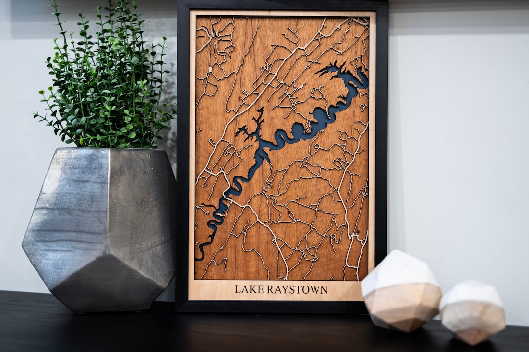 Raystown Lake Laser Cut Wood Map Unique Hand Made Multi Layered Wooden ...