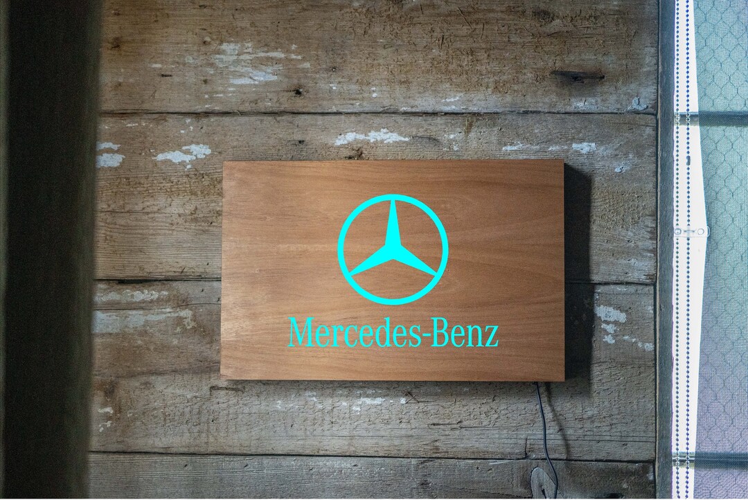 Mercedes-benz LED Light up Multi-layered Car Sign Wall Art Decor 3 ...