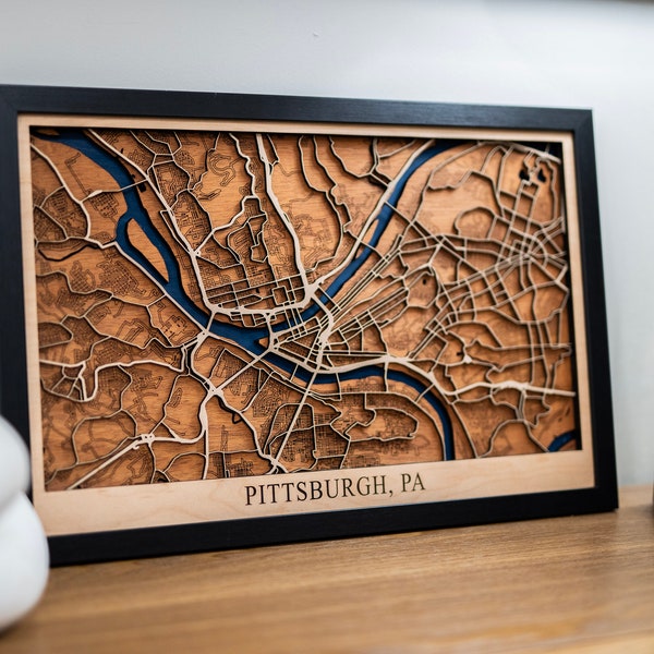 Laser Cut Map Pittsburgh - Etsy