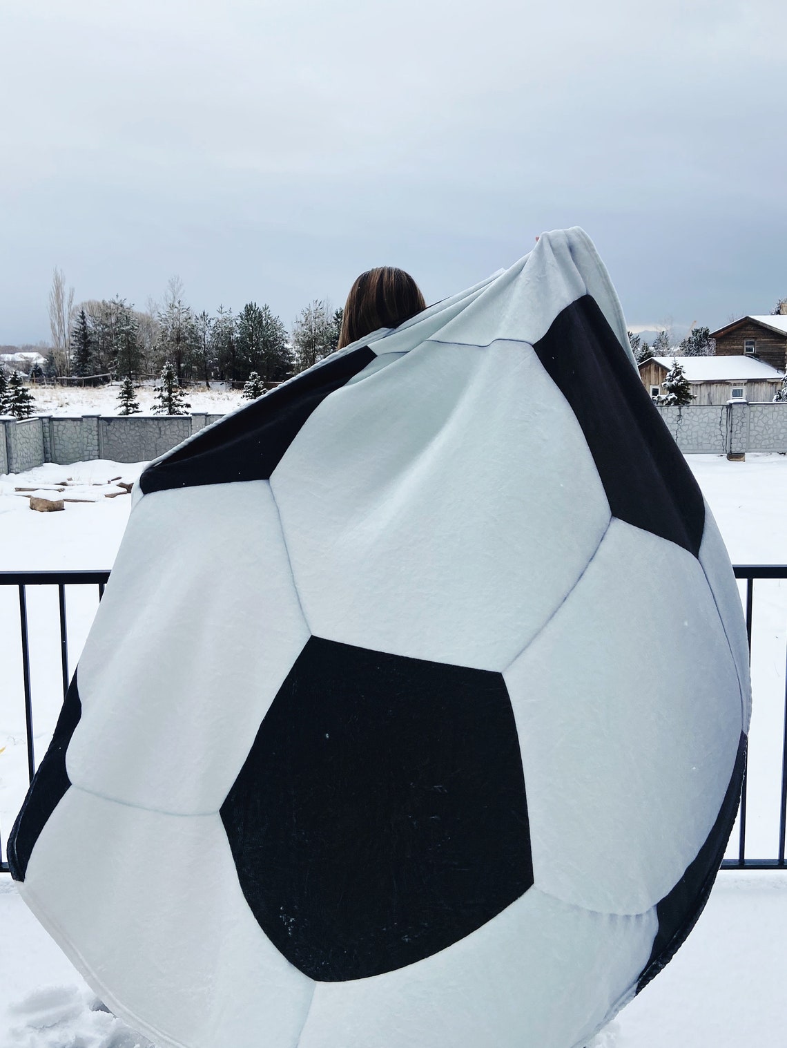 Soccer ball round ball blanket - Etsy Polska