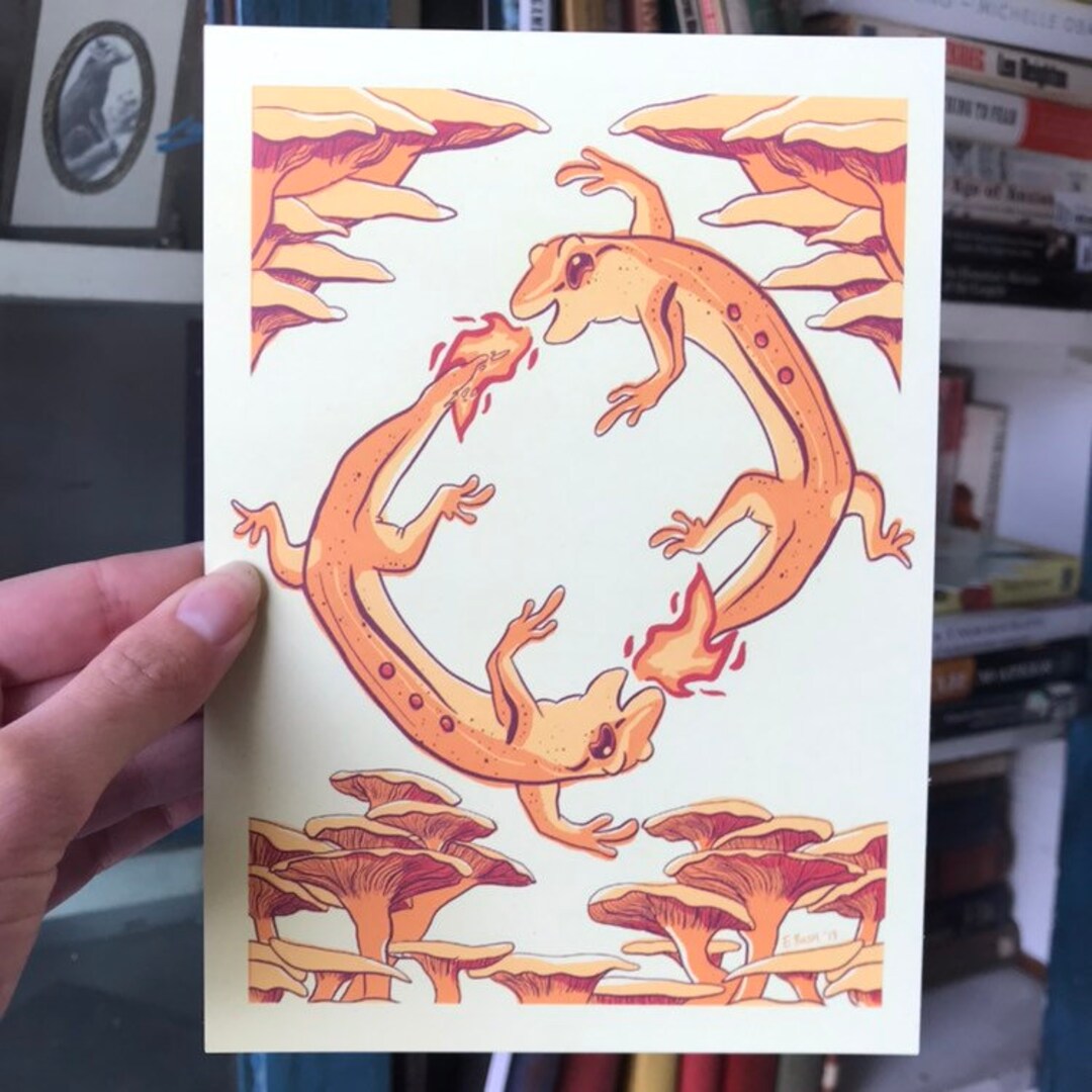 Cute Ouroboros Newt Art Print - Etsy