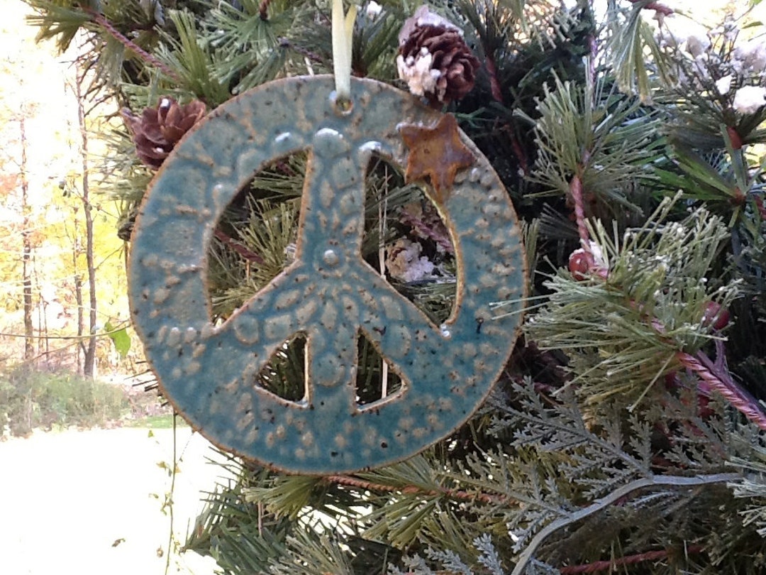 Christmas - Holiday Ornament: Peace Sign - Etsy