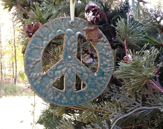 Christmas Holiday Ornament: Peace Sign - Etsy
