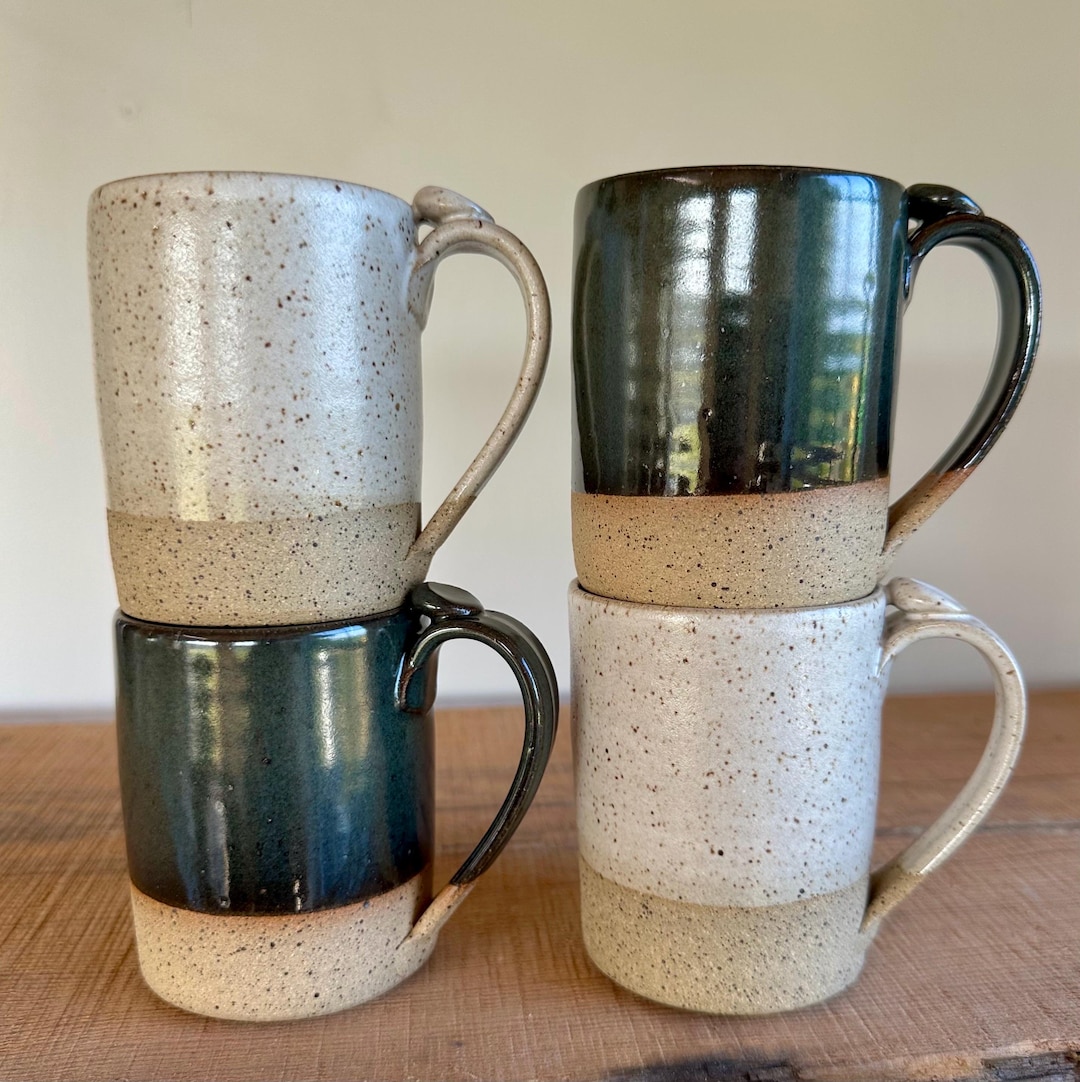 Handthrown Ceramic Coffee Mug With Thumb Rest Pottery Clay Cup - Etsy