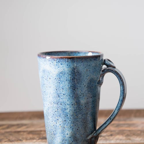 Earth and Sea Coffee Mug Cup Ocean Blue Pottery Clay - Etsy