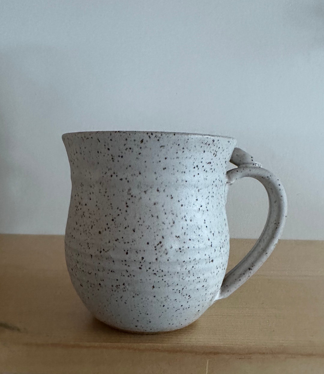 Satin White Coffee Mug Cup With Thumb Rest - Etsy