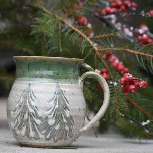 Winter Tree Ceramic Coffee Mug - Etsy