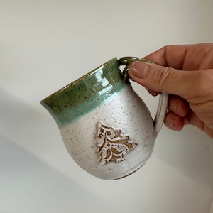 Winter Pottery Coffee Mug With Small Tree Decoration Hot Chocolate Cup ...