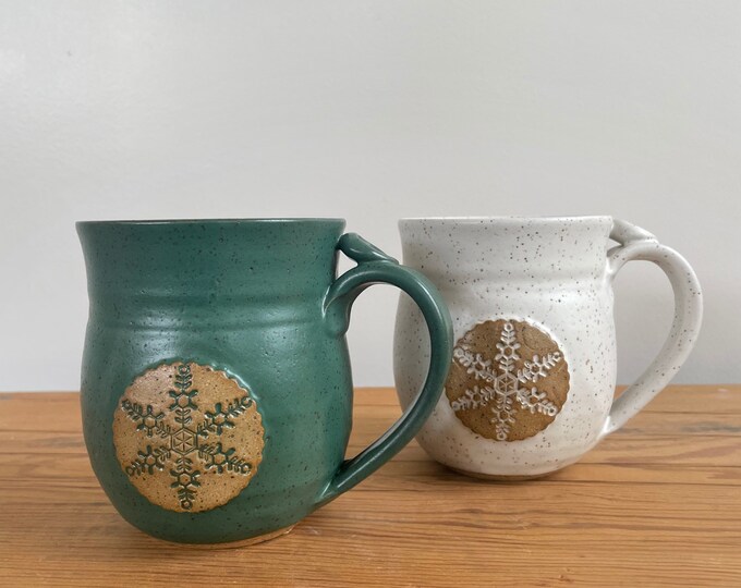 8 Ounce Stoneware Coffee Mug in Speckled White MATTE Glaze finally - Etsy