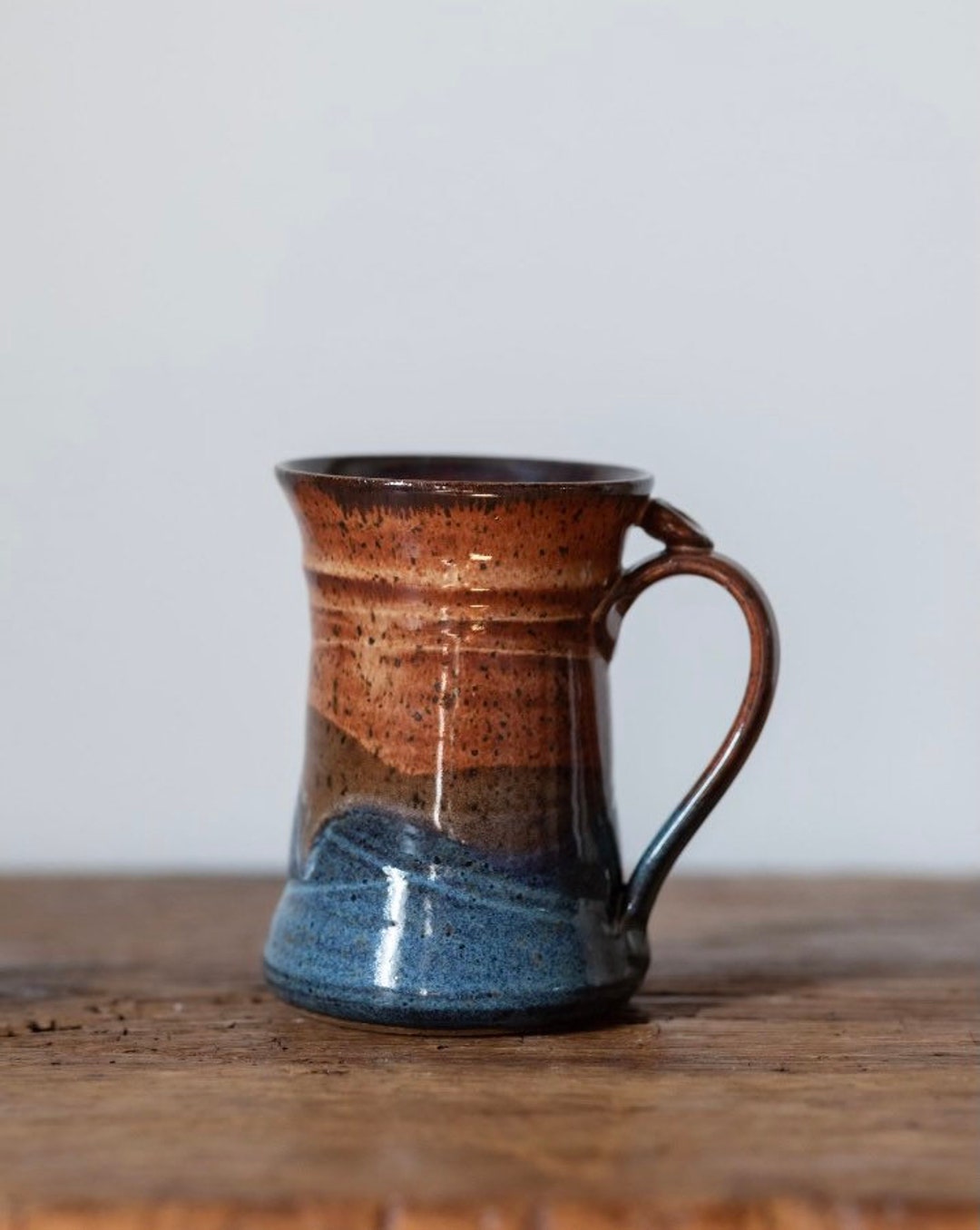 Earth and Sea Coffee Mug Cup Ocean Blue Pottery Clay - Etsy