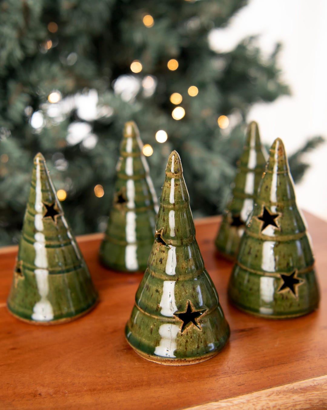 Ceramic Christmas Tree Tea Light Holder, Hand Thrown Pottery - Etsy