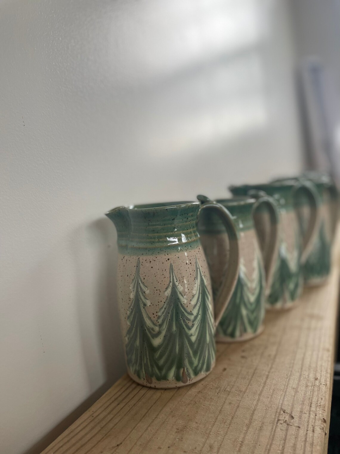 Hand Thrown Ceramic Pitcher With Winter Trees - Etsy
