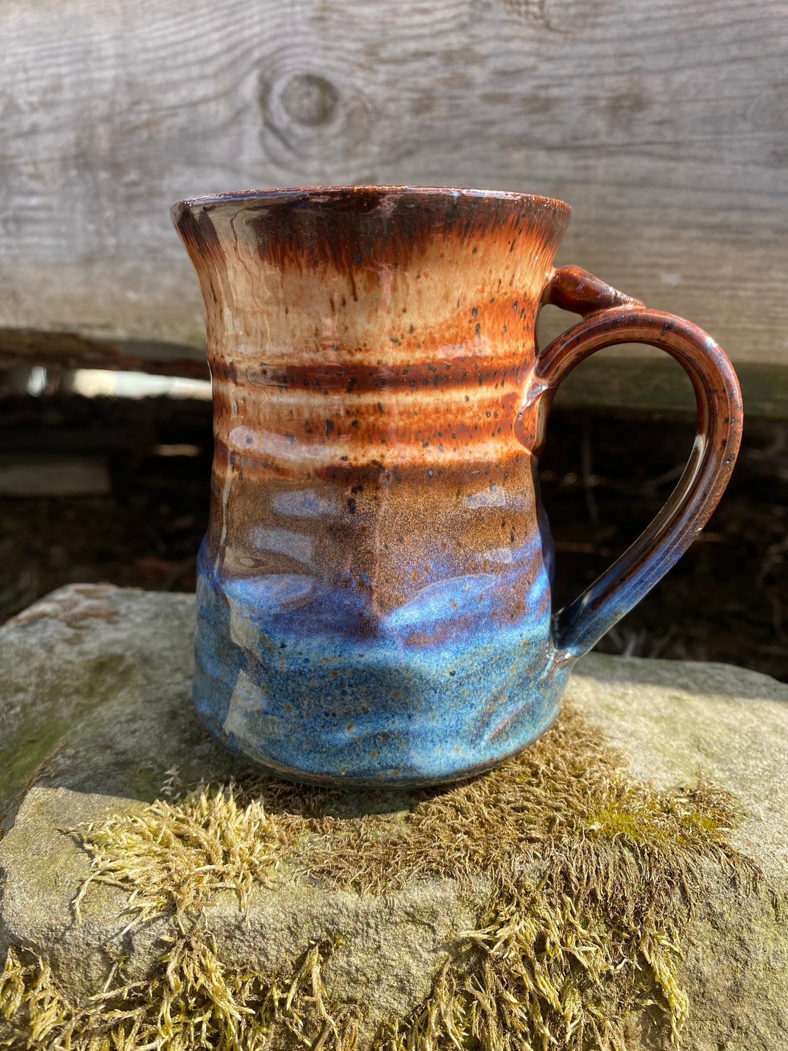 Earth and Sea Coffee Mug Cup Ocean Blue Pottery Clay - Etsy