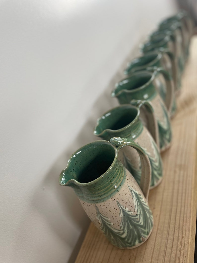Hand Thrown Ceramic Pitcher With Winter Trees - Etsy