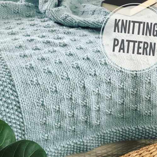 Blanket Knitting Pattern for Beginner . Easy Throw Blanket - Etsy