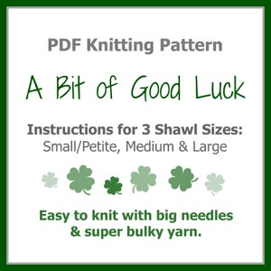 KNITTING PATTERN Shawl / A Bit of Good Luck / Easy Shawl Knitting ...