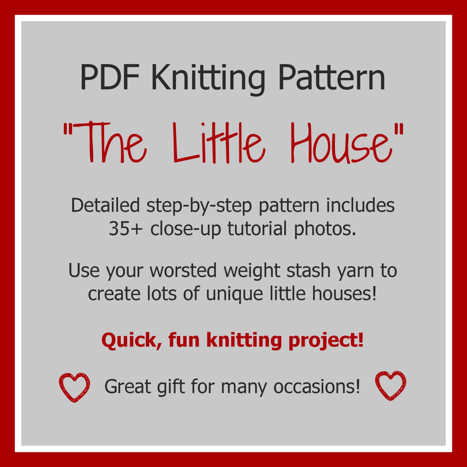 Knitting Pattern / Digital Download / Little House / New Home / First ...