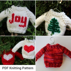 Christmas Knit PATTERN / Tree Mini Sweater Ornament / Holiday Knitting ...