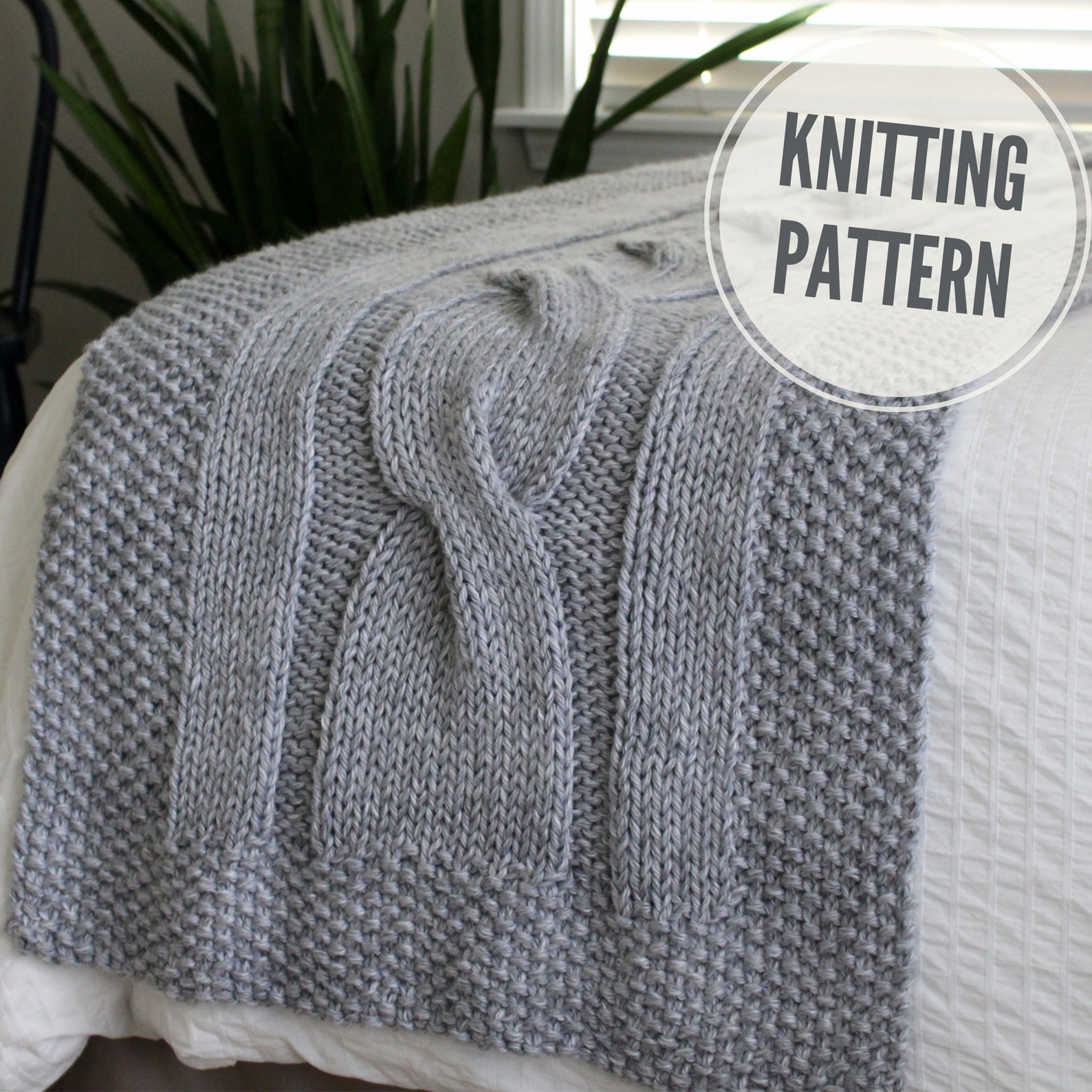 Bed Runner KNITTING PATTERN / River of Dreams / Cable Blanket / Chunky ...