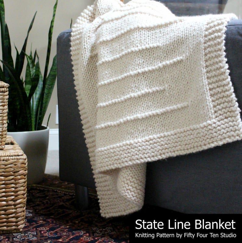 Blanket KNITTING PATTERN / State Line Blanket / Easy to Knit - Etsy