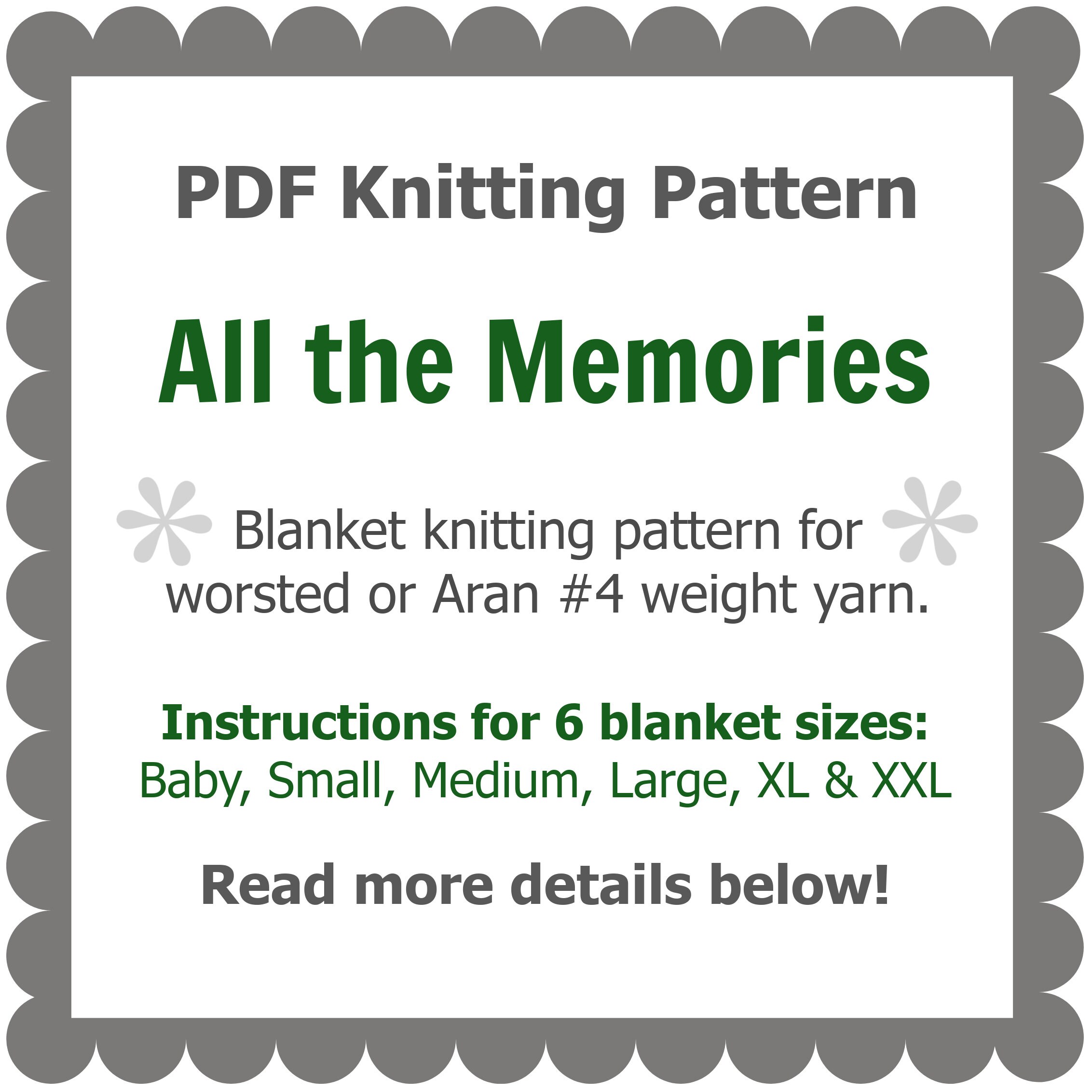 Blanket KNITTING PATTERN / All the Memories / Easy Baby Blanket ...