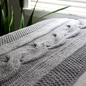 Bed Runner KNITTING PATTERN / River of Dreams / Cable Blanket / Throw ...