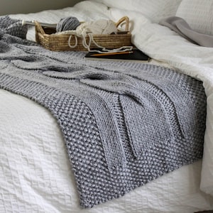 Bed Runner KNITTING PATTERN / River of Dreams / Cable Blanket / Throw ...