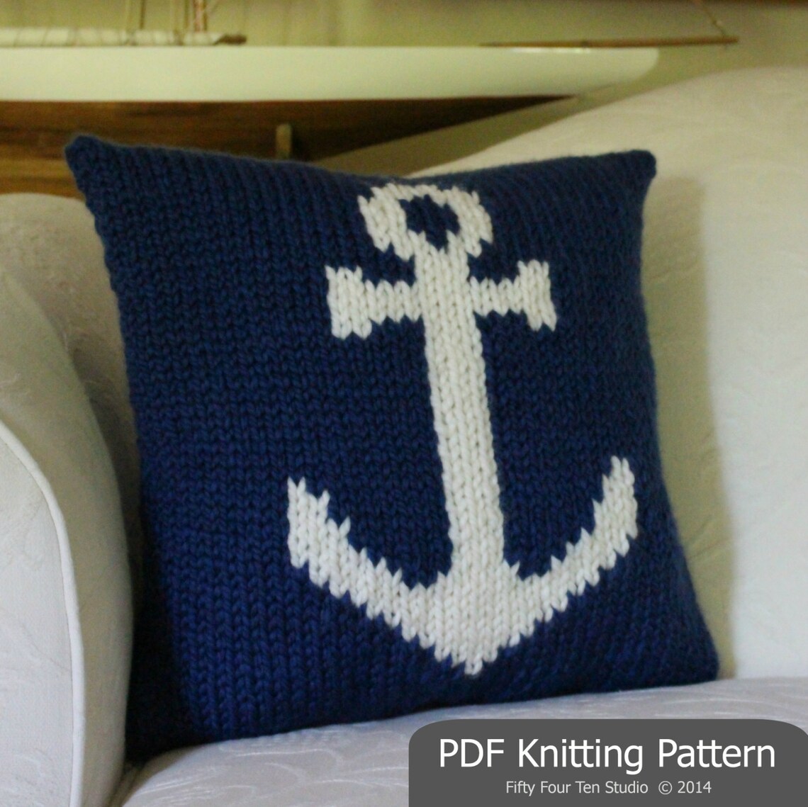 Pillow KNITTING PATTERN / Cushion / Anchor / Nautical / Quick | Etsy