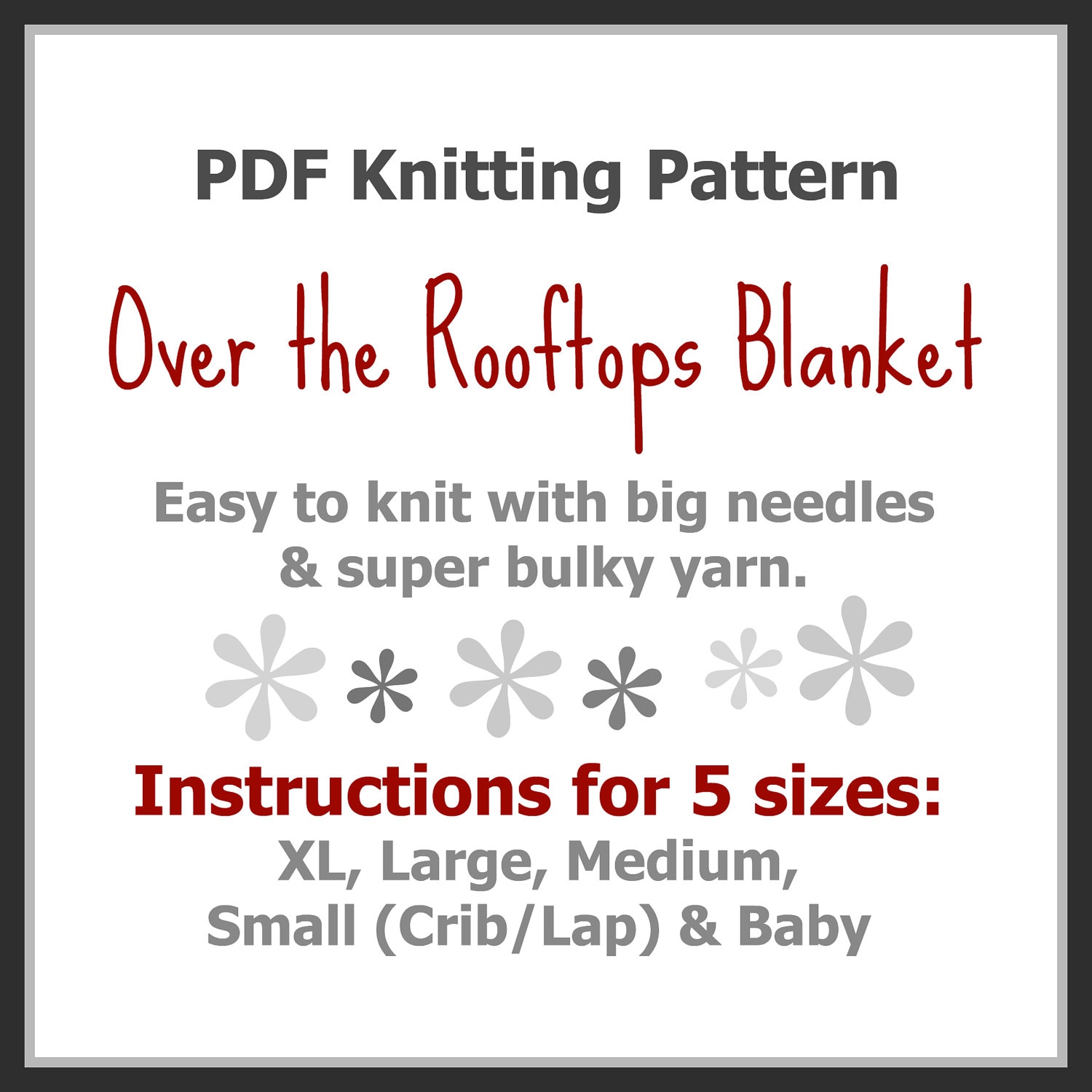 KNITTING PATTERN / Over the Rooftops Blanket / Throw Knit Pattern ...