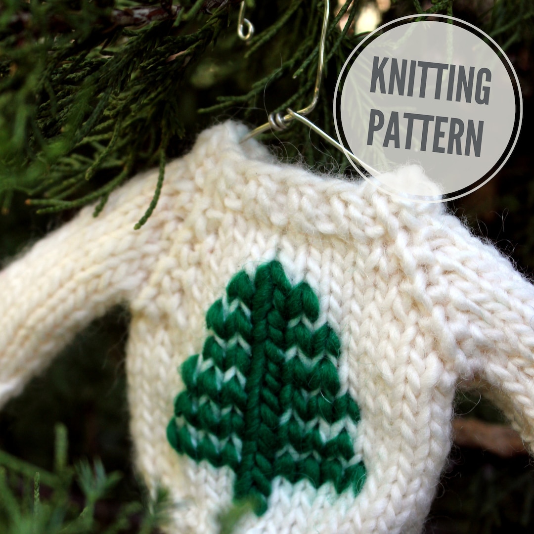 Christmas Knit PATTERN / Tree Mini Sweater Ornament / Holiday Knitting ...