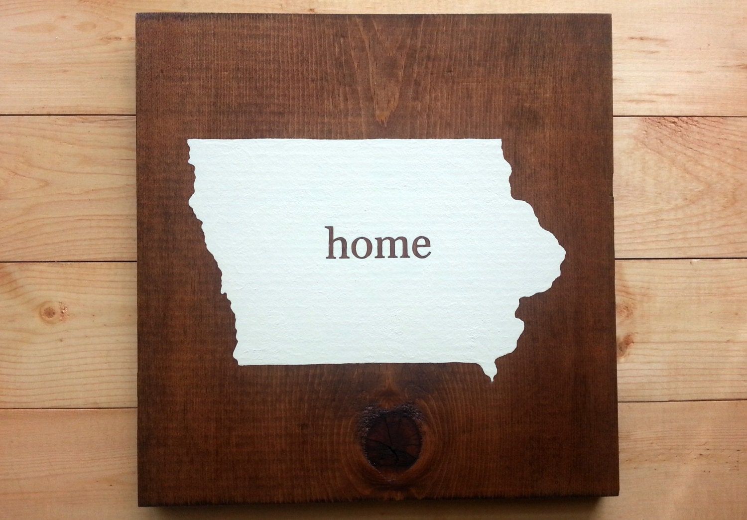 Iowa State Map Home Wood Sign - Etsy