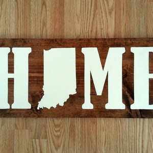 Indiana State Map Home Wood Sign - Etsy