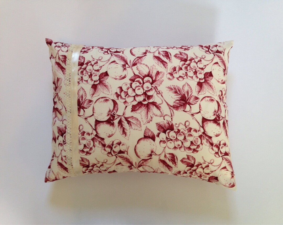 Fruit Compote Toile Pillow Harvest Fruit Dk Wine Toile on Ecru With ...