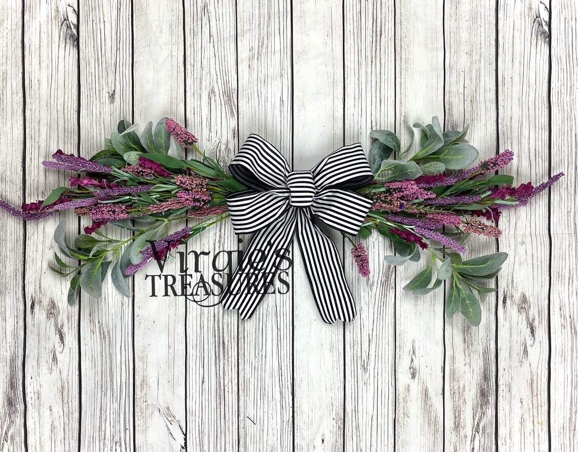Pink Lavender Swag Floral Swag Spring Door Swag Wall Swag | Etsy