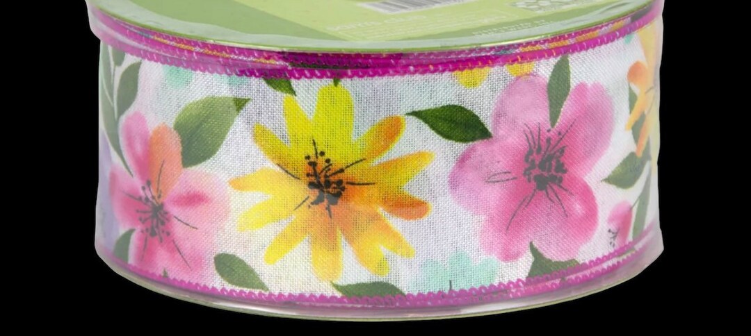 Flower Pattern Wired Ribbon- 2.5” X 10 Yards Wire Ribbon-flower Ribbon ...