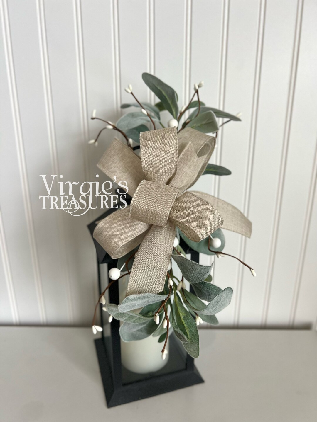 Mini Farmhouse Lantern Swag / Mini Spring Lantern Swag / White Berry ...