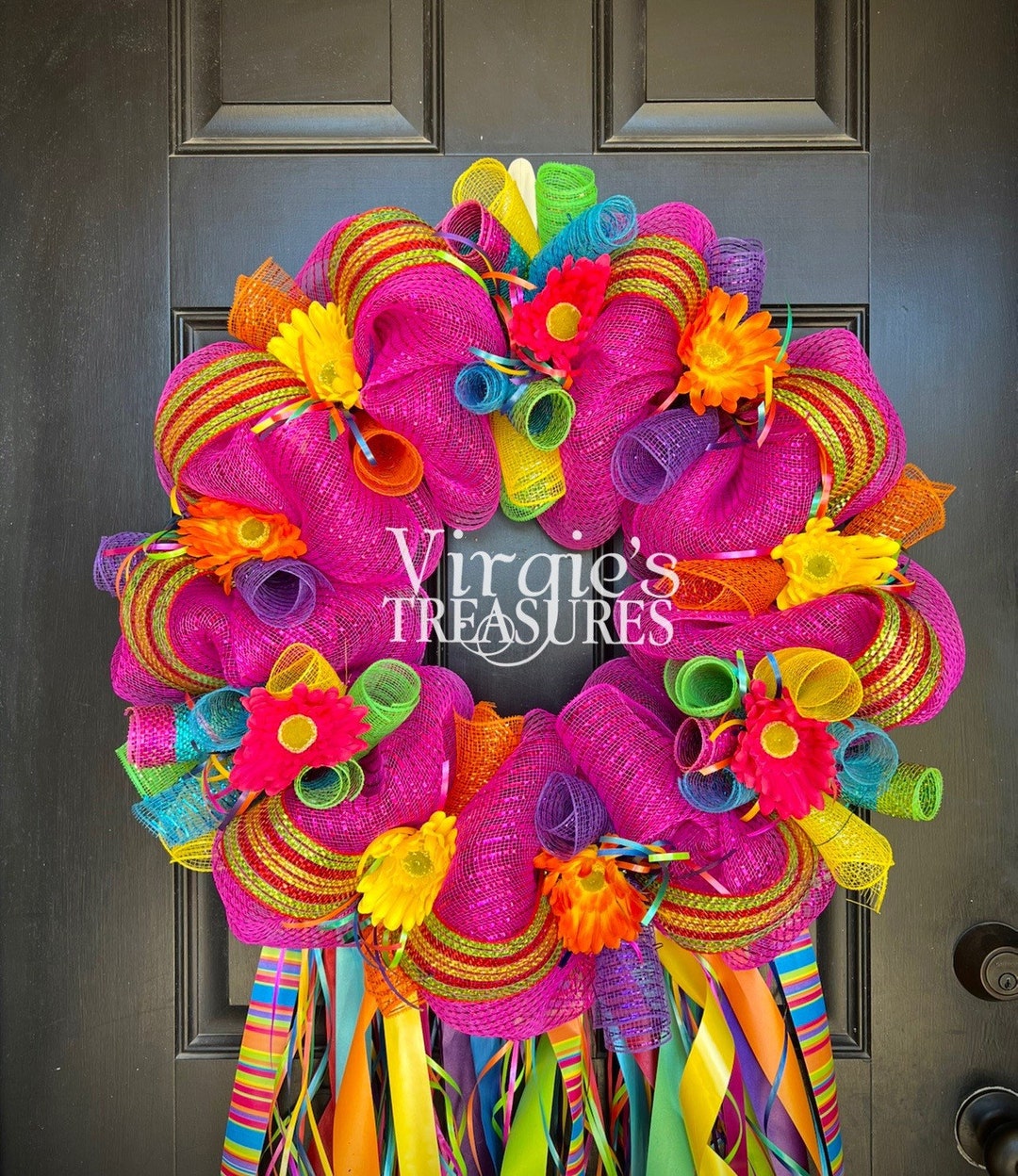 Fiesta Wreath-gerbera Fiesta Wreath, Cinco De Mayo Wreath-fiesta ...