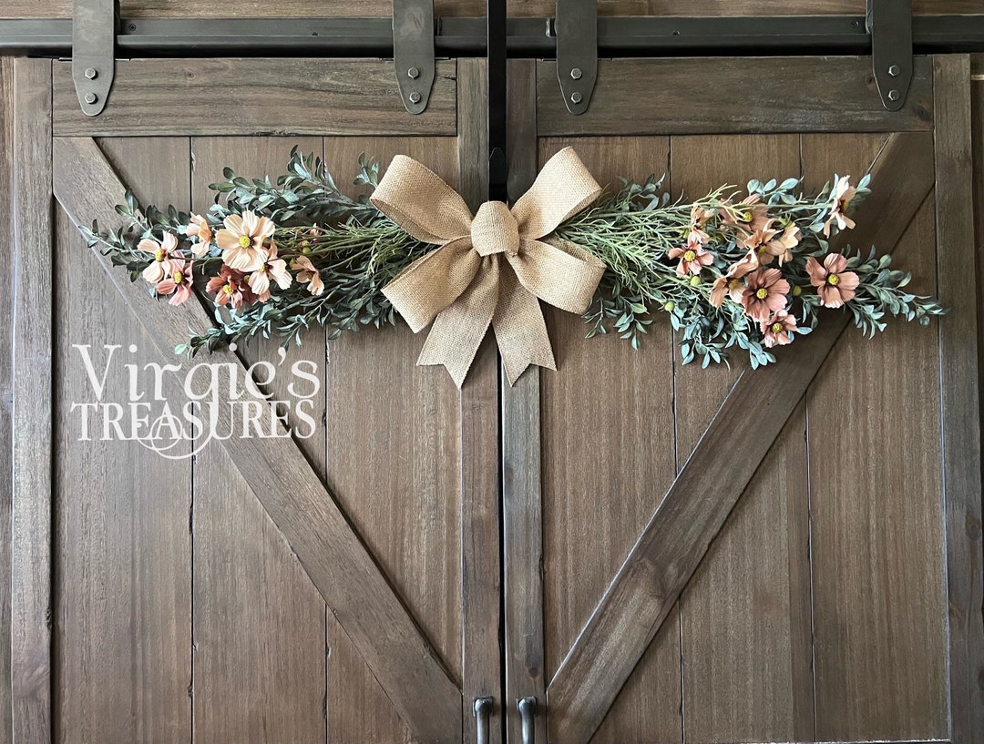 Greenery Swag-cosmo Floral Swag-frosted Greenery & Charcoal Swag-window ...