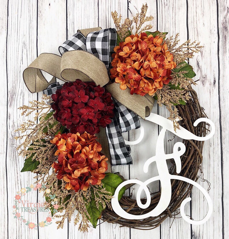 Fall Hydrangea Wreath Hydrangea Wreath Fall Wreath Front - Etsy