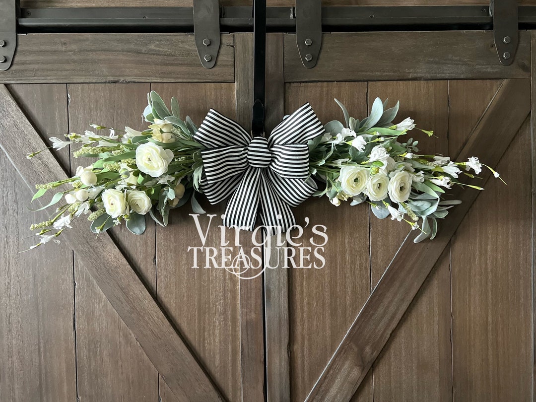 Floral Swag, Spring Swag, Ranunculus Swag, Wall Swag, Farmhouse Swag ...