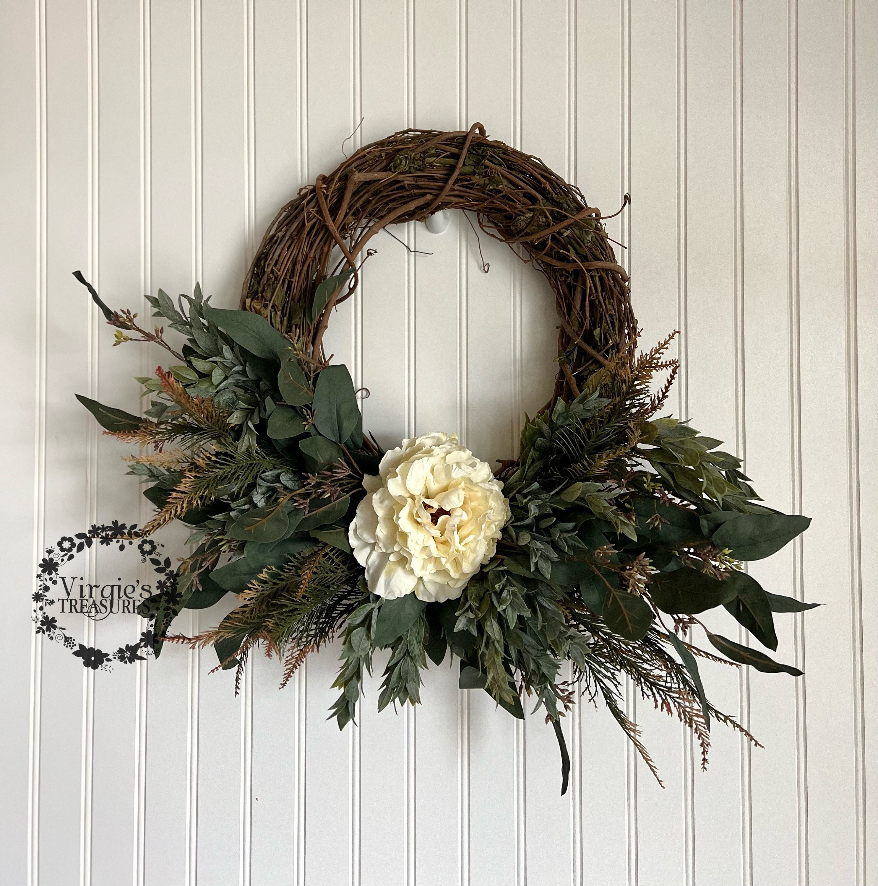 Front Door Wreath, Greenery Wreath, Eucalyptus Wreath, Everyday Wreath ...