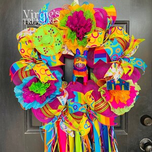 Fiesta Wreath-Cinco De Mayo Wreath-Fiesta Deco Mesh | Etsy